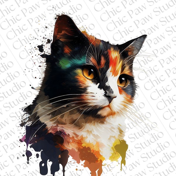 Calico Cat Print - Etsy