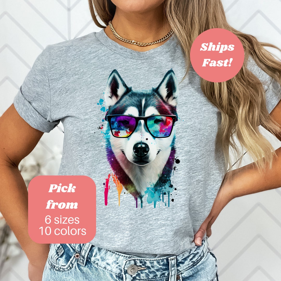 Cute Husky Dog Shirt, Huskie Tee Shirt, Husky Dog Shirts, Dog Lover T ...