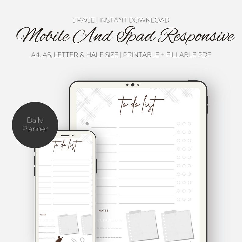 Minimal to Do List Printable, Basic Tasks List Template, Productivity ...