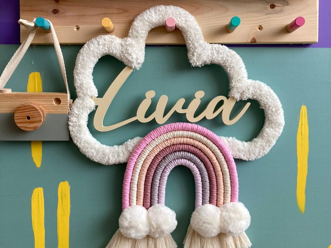 Macrame Rainbow Wall Hanging Baby Shower Gift New Baby - Etsy
