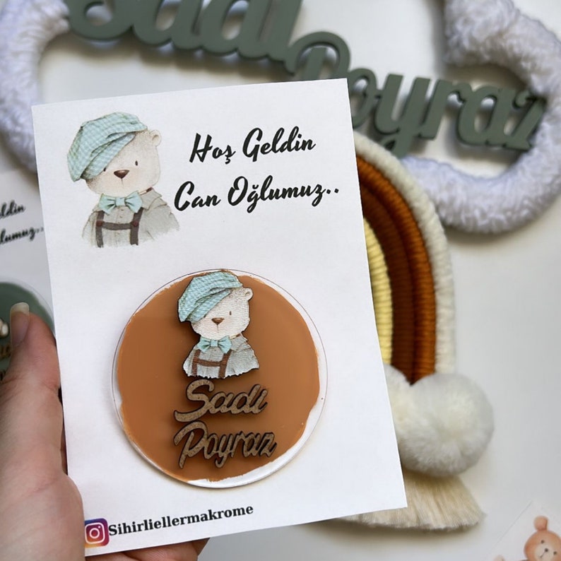 Teddy Bear Concept, Personalized Magnet, Custom Fridge Magnet, Baby ...