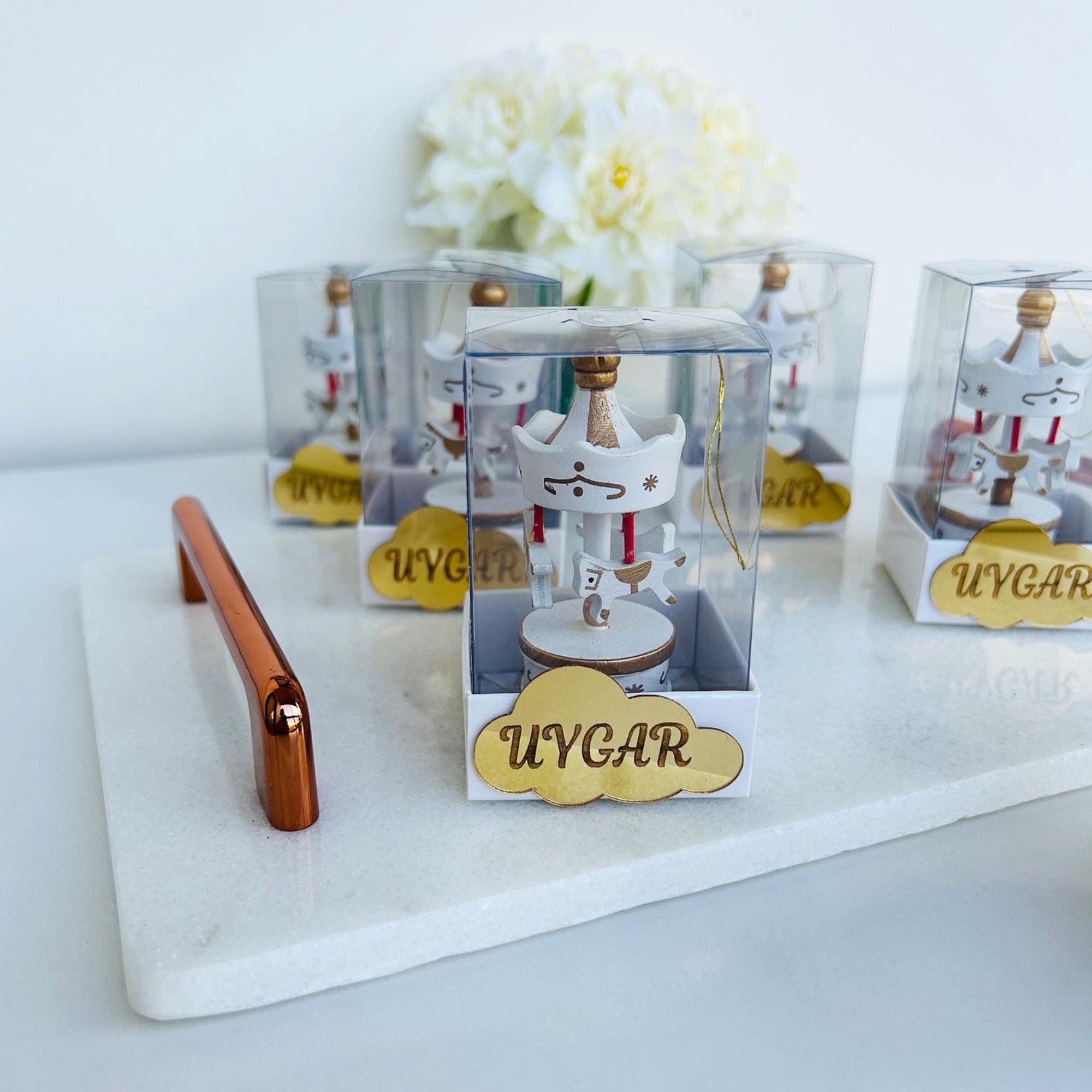 White Carnival Party Favors, Carousel Theme Gift, Carousel Favor Box ...