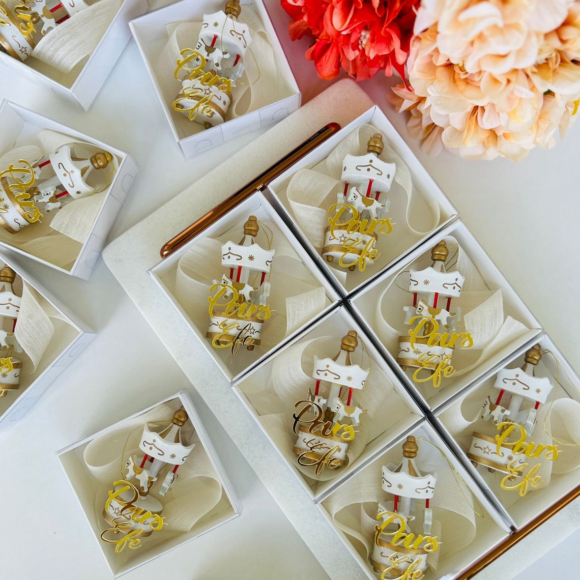 White Carnival Party Favors, Carousel Theme Gift, Carousel Favor Box ...