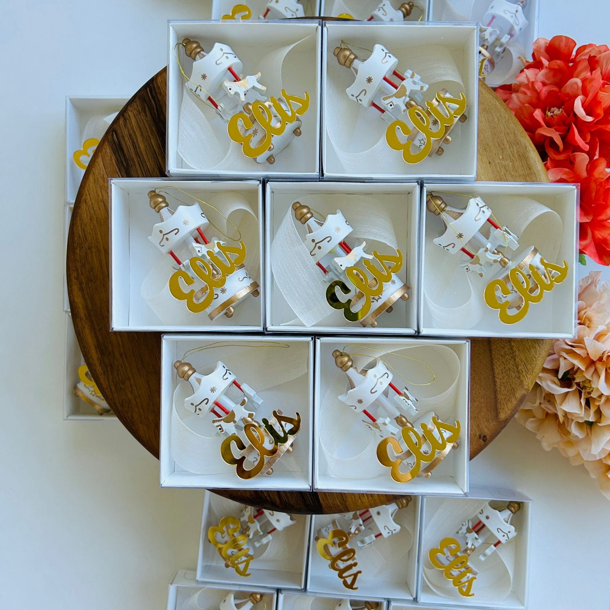 White Carnival Party Favors, Carousel Theme Gift, Carousel Favor Box ...