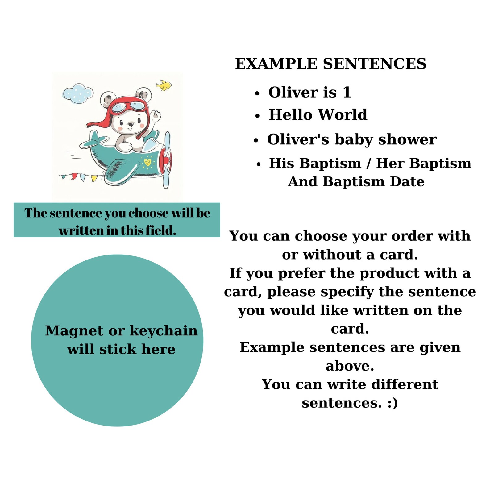 Teddy Bear Concept, Personalized Magnet, Custom Fridge Magnet, Baby ...