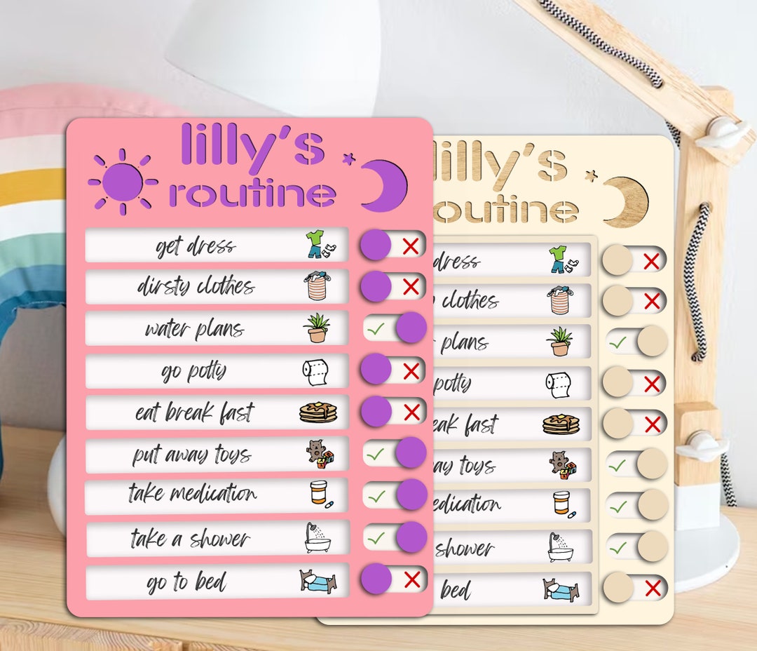 Sliding Routine Chart for Kids To-do List Routine Chart - Etsy