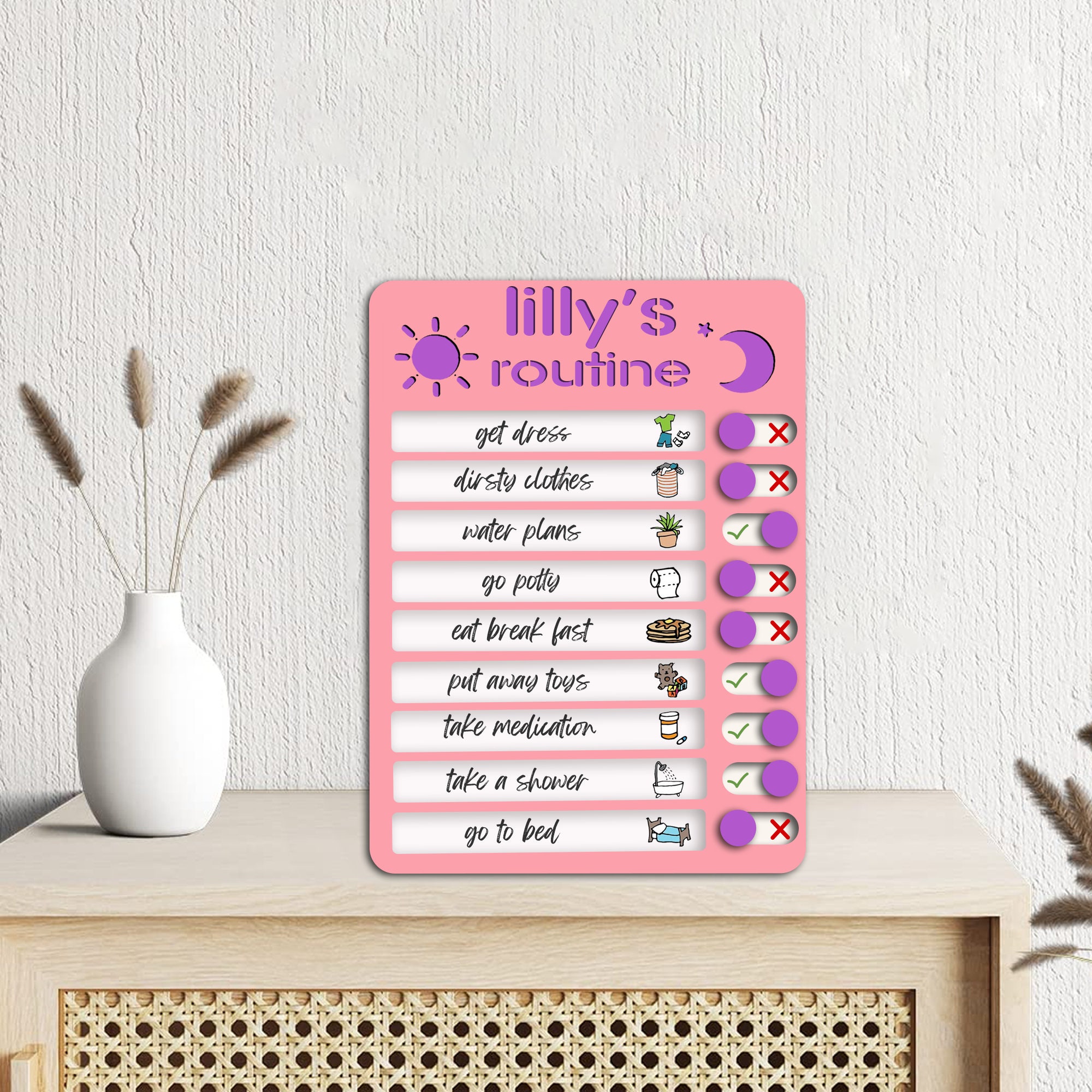 Sliding Routine Chart for Kids To-do List Routine Chart - Etsy