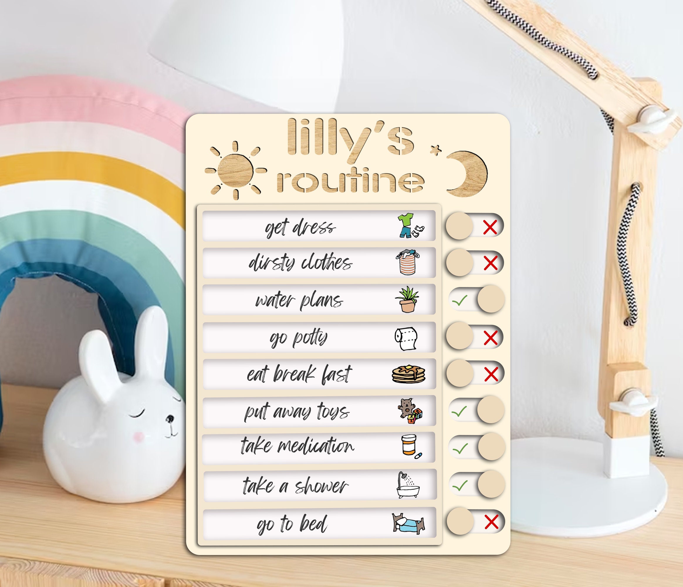 Sliding Routine Chart for Kids To-do List Routine Chart - Etsy