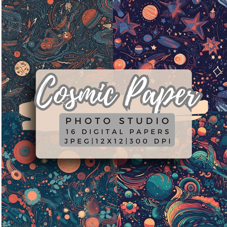 Cosmic Space Digital Paper, Seamless Pattern, Digital Paper Pack ...