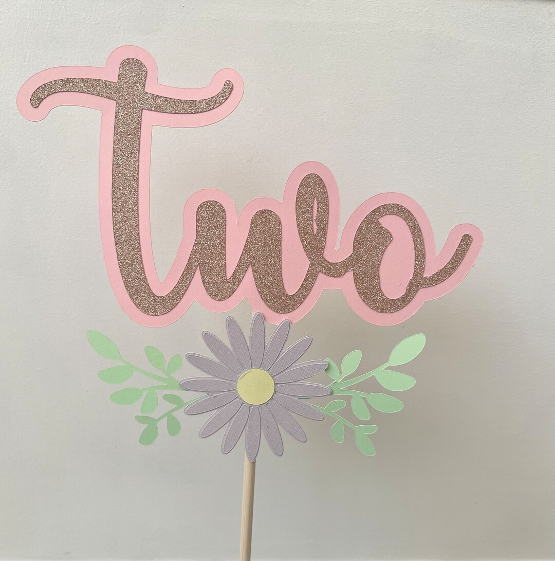 Two Cake Topper. Pretty and Floral - Etsy