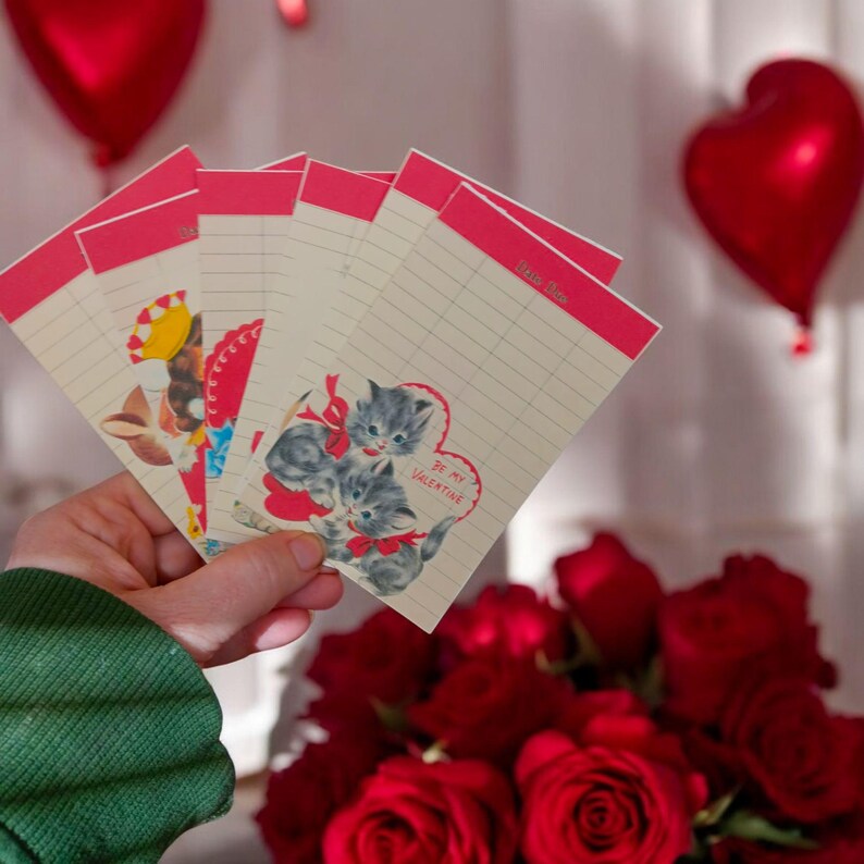 Printable Vintage Valentine Library Cards, Valentine's Day Ephemera ...