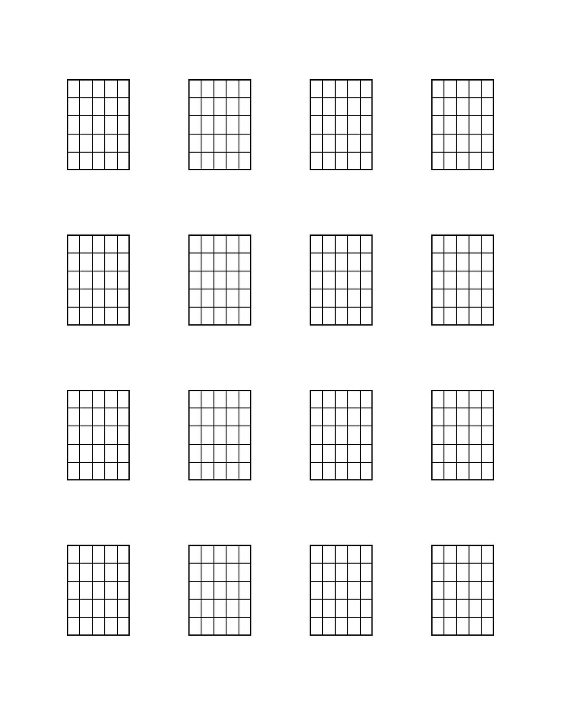 Printable Set of Blank Guitar Chord Chart Boxes 5 Layouts - Etsy