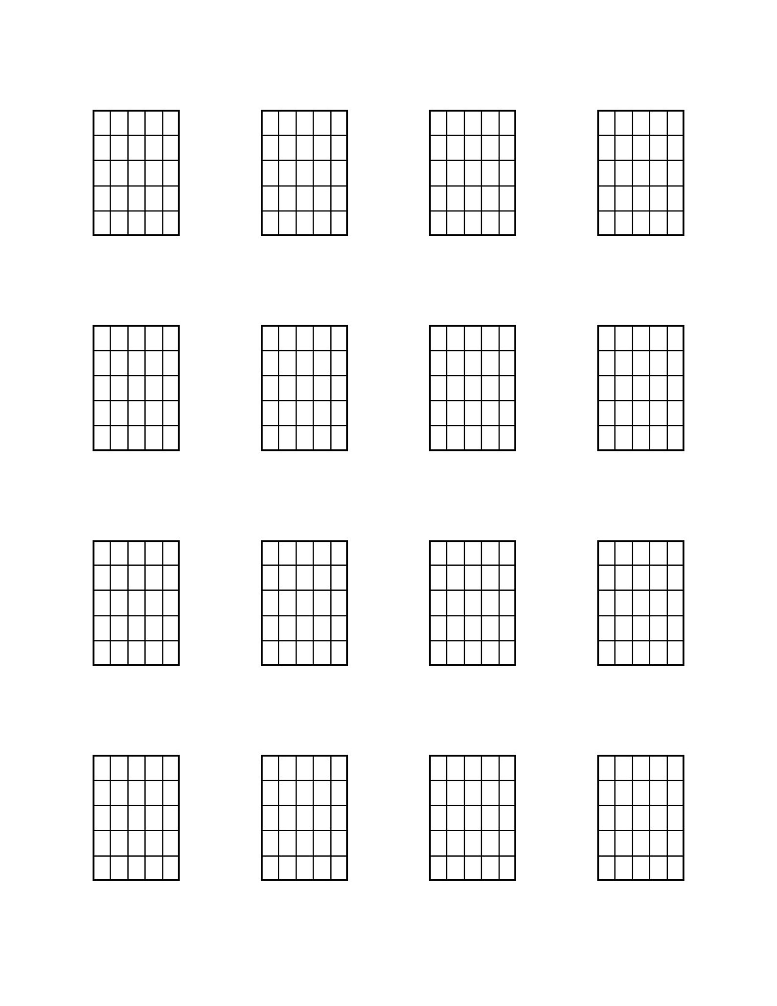 Printable Set of Blank Guitar Chord Chart Boxes 5 Layouts - Etsy