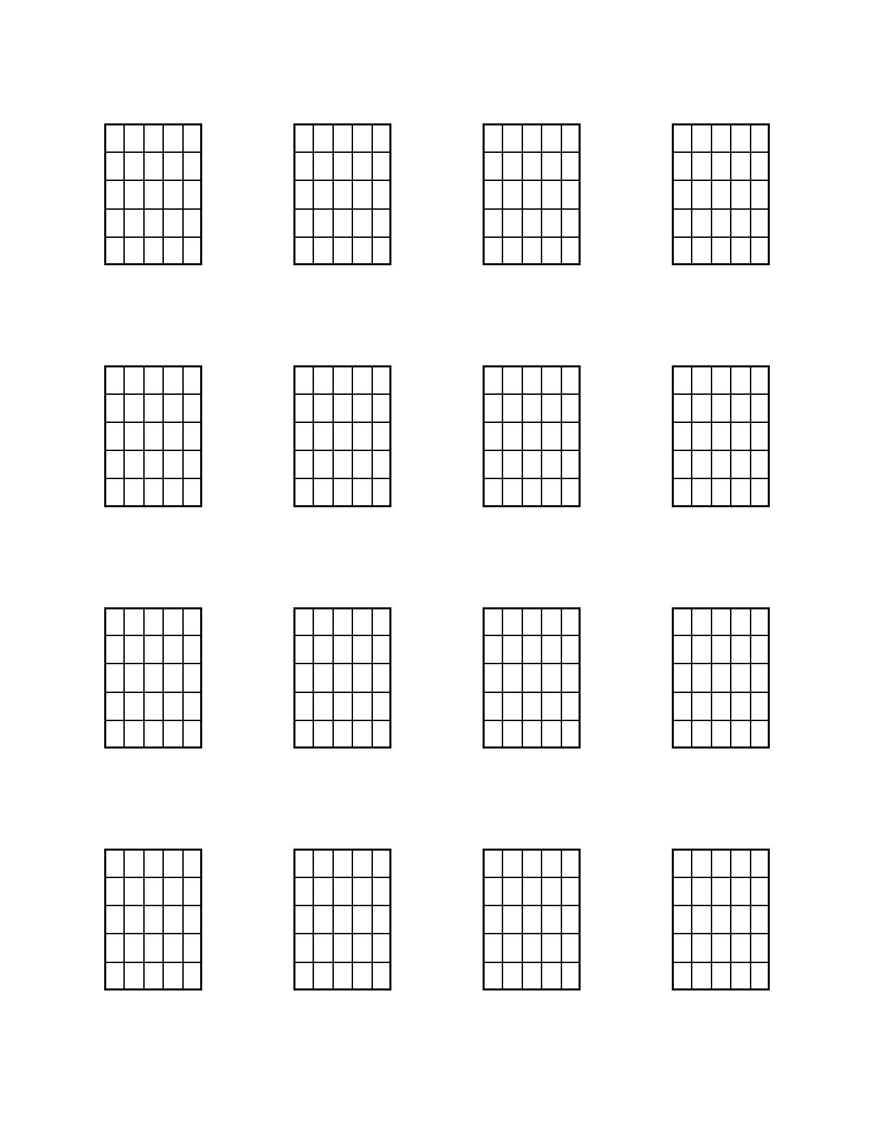 Printable Set of Blank Guitar Chord Chart Boxes 5 Layouts - Etsy