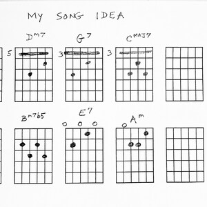 Printable Set of Blank Guitar Chord Chart Boxes PDF - 5 Layouts and ...