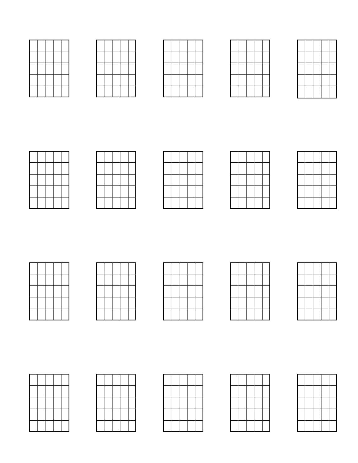 Printable Set of Blank Guitar Chord Chart Boxes 5 Layouts - Etsy