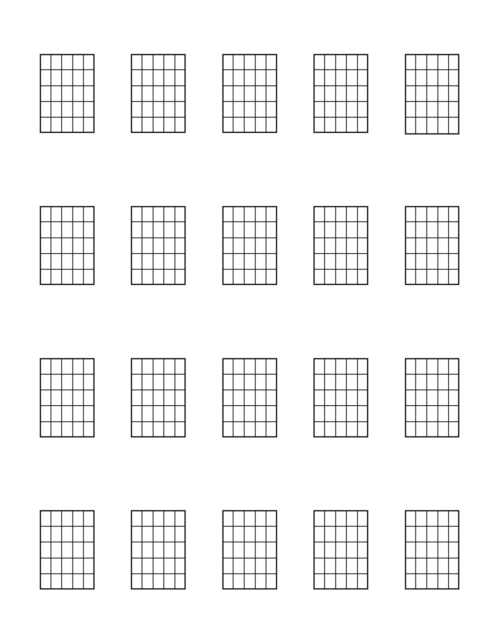 Printable Set of Blank Guitar Chord Chart Boxes 5 Layouts - Etsy
