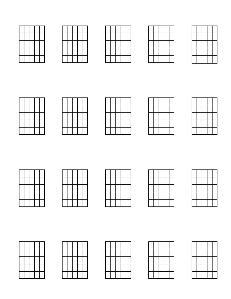 Printable Set of Blank Guitar Chord Chart Boxes 5 Layouts - Etsy