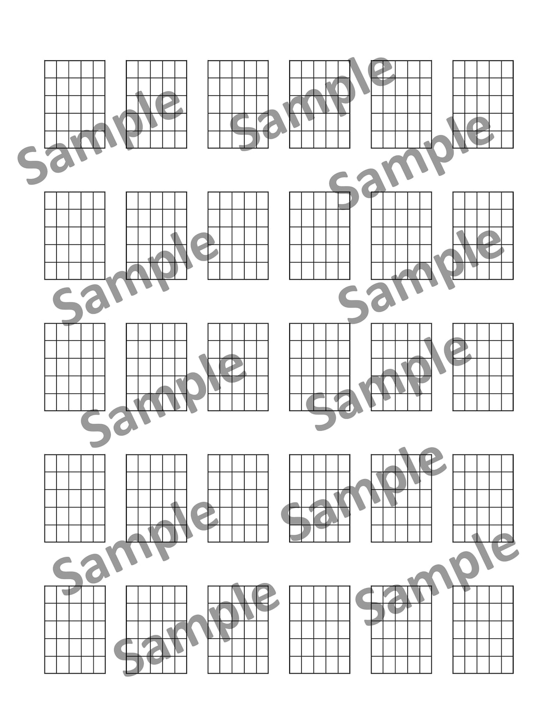 Printable Guitar Chord Chart Box Template (PDF Download) - Etsy