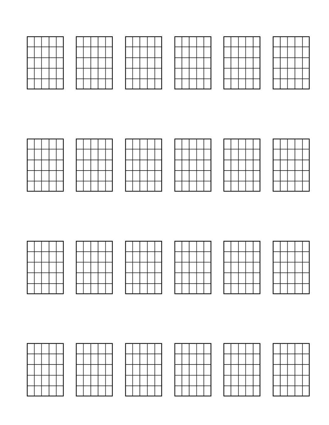 Printable Set of Blank Guitar Chord Chart Boxes 5 Layouts - Etsy