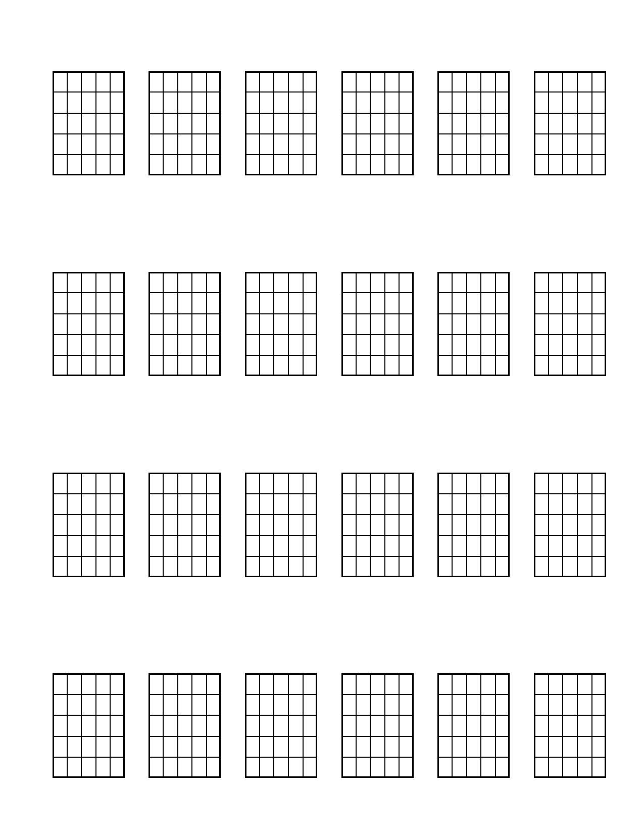Printable Set of Blank Guitar Chord Chart Boxes 5 Layouts - Etsy