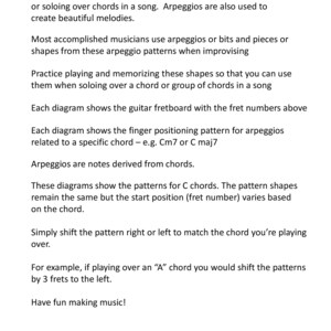 Printable Guitar Arpeggio Fretboard Shapes for Improvising - Etsy