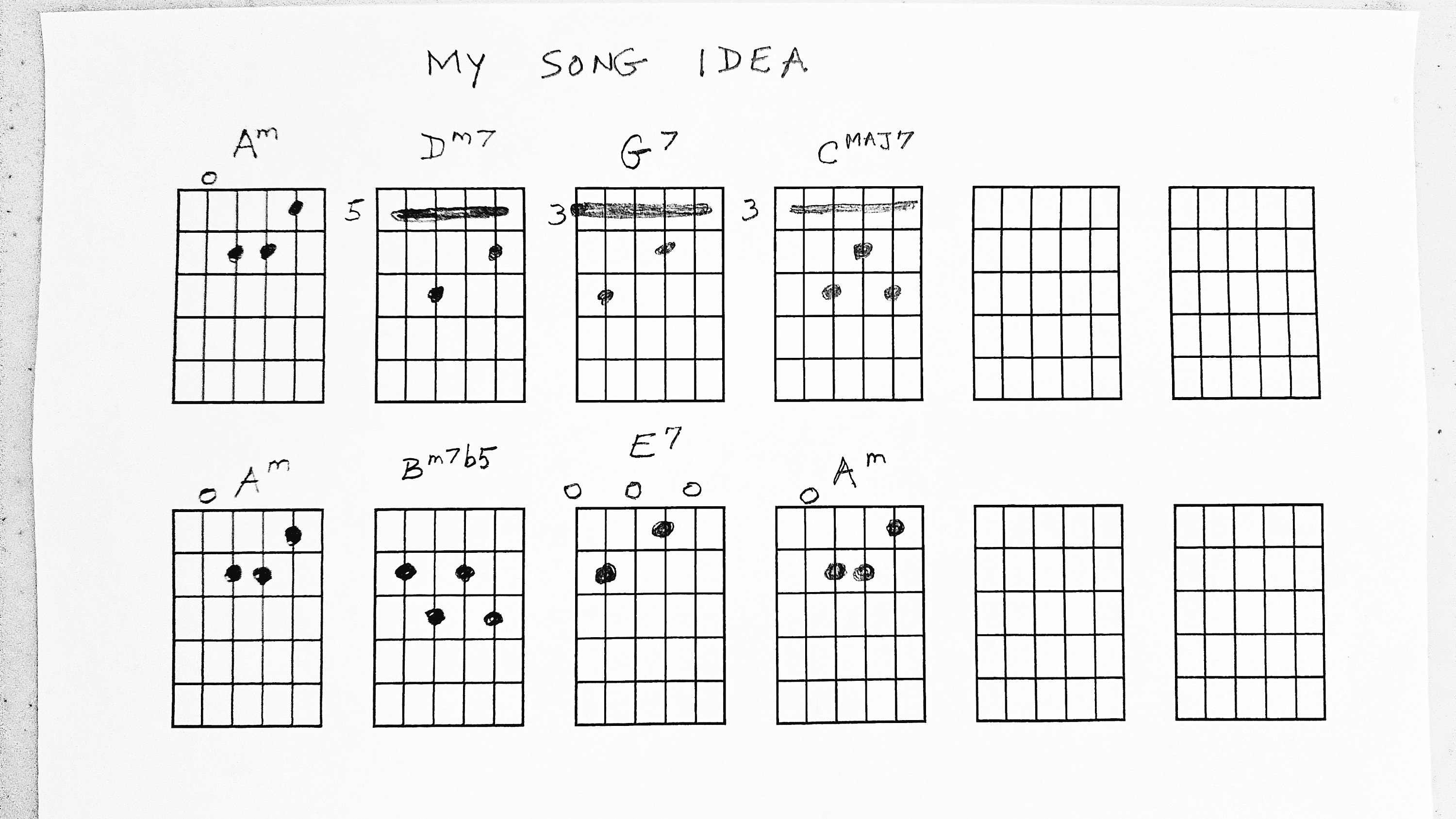 Printable 6 X 5 Blank Guitar Chord Box Charts - 6 Charts Across X 5 ...