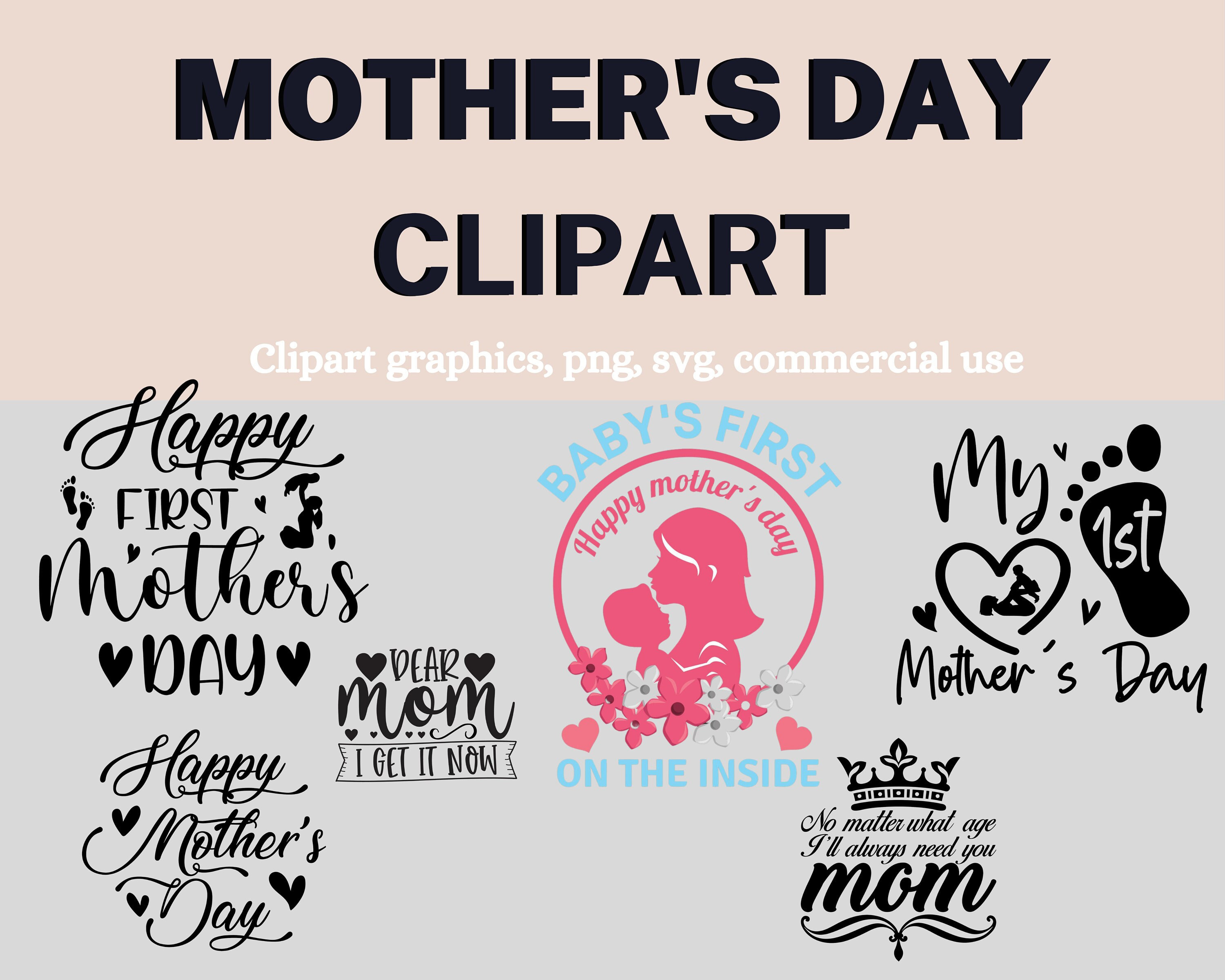 Mother's Day Word Art and Poem Bundle for Commercial Use: SVG and PNG ...
