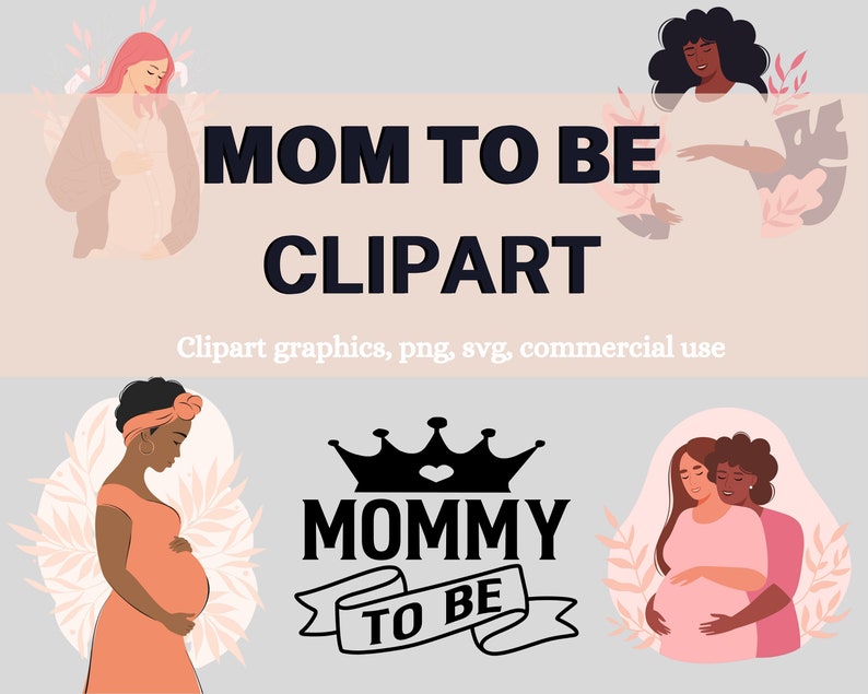 Pregnancy Clipart and Mother's Day Poem Bundle for Commercial Use: Mom ...