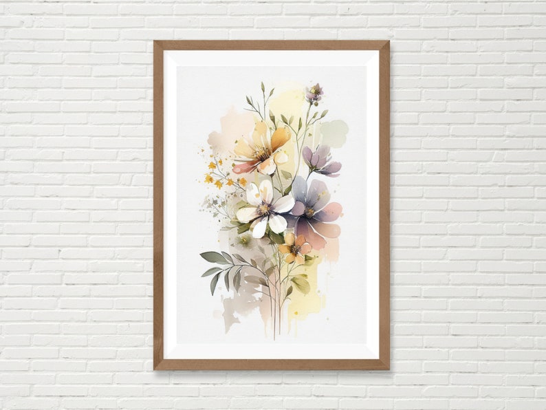 Watercolor Floral Spring Art Print Watercolor Spring Flower Print ...