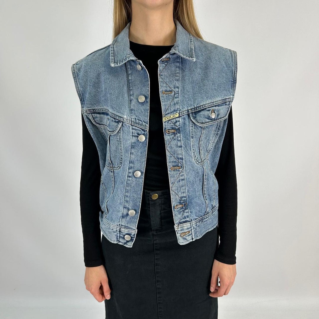 Replay Light Blue Denim Vest - Etsy