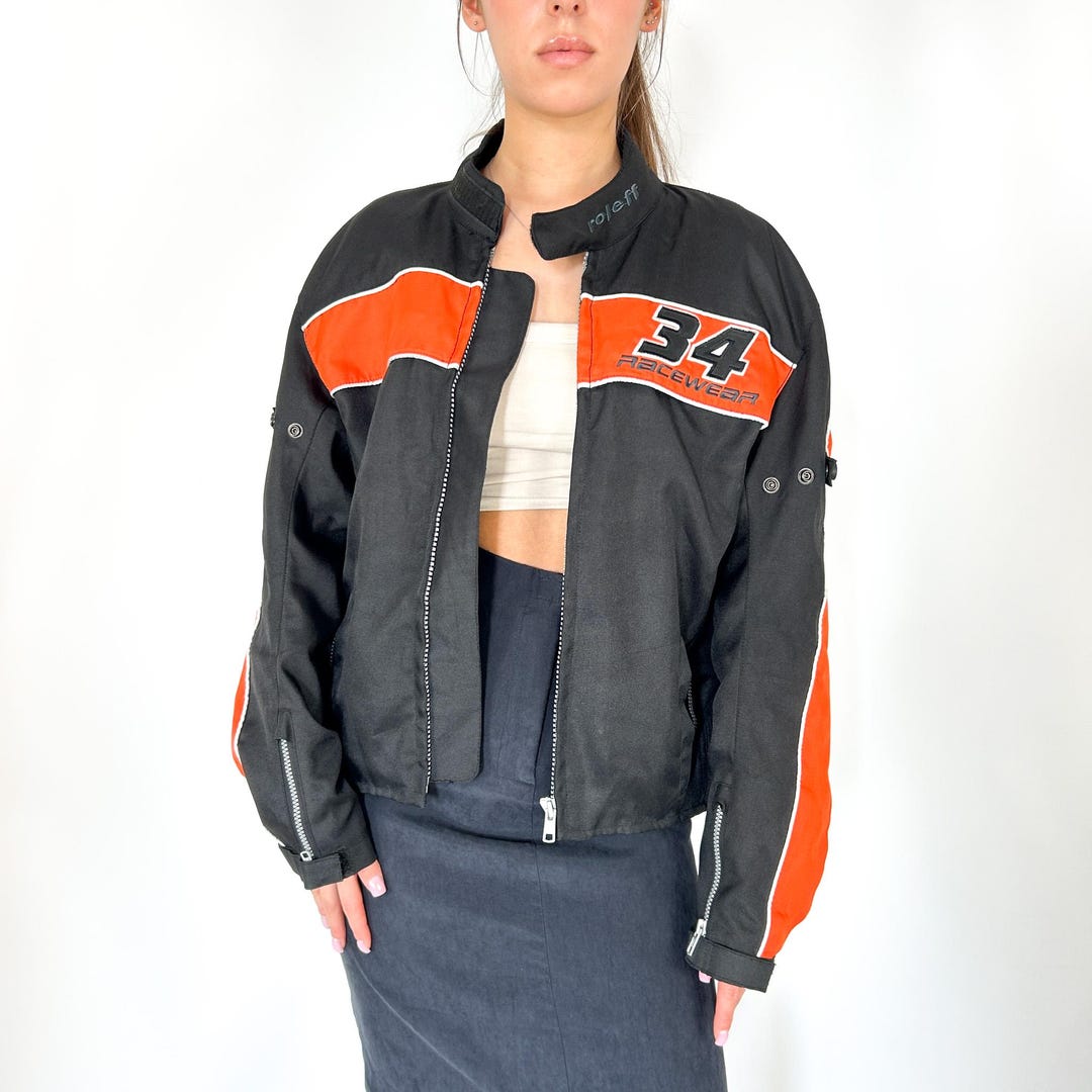 Oversize Black Moto Biker Jacket, Genuine Leather Motorcycle Jacket ...