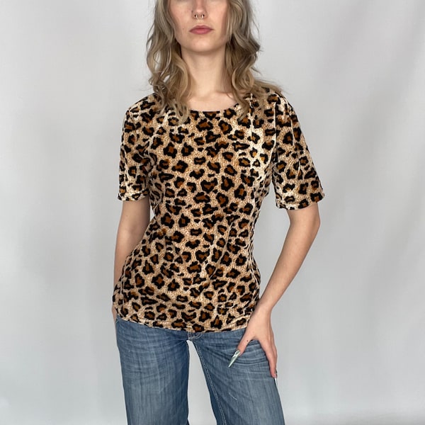 Y2k Leopard Print Tops - Etsy