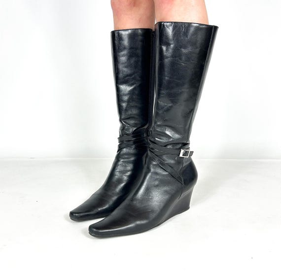 Clarks wedge knee high boots store