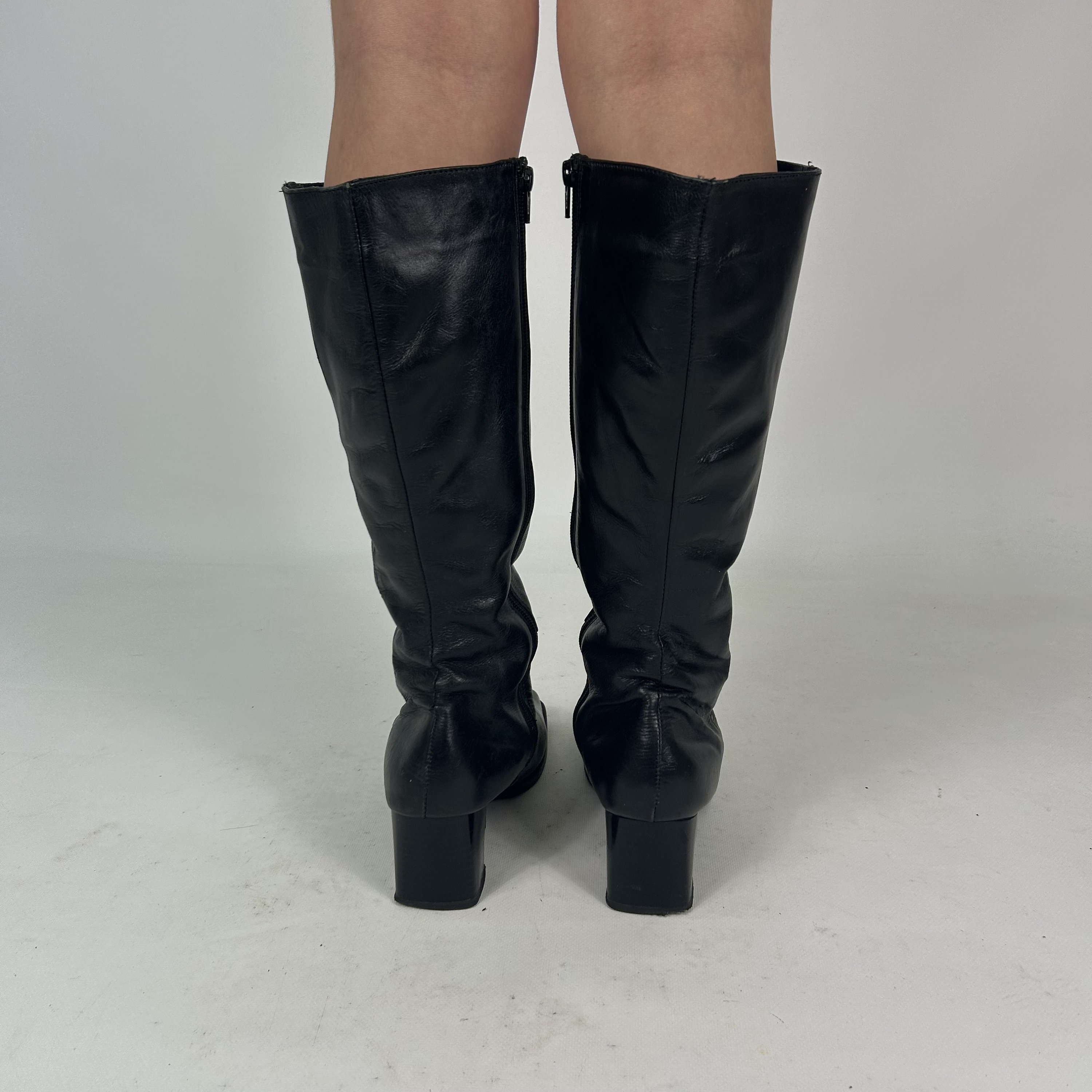 Black Knee High Warmed Y2K Preloved Boots - Etsy