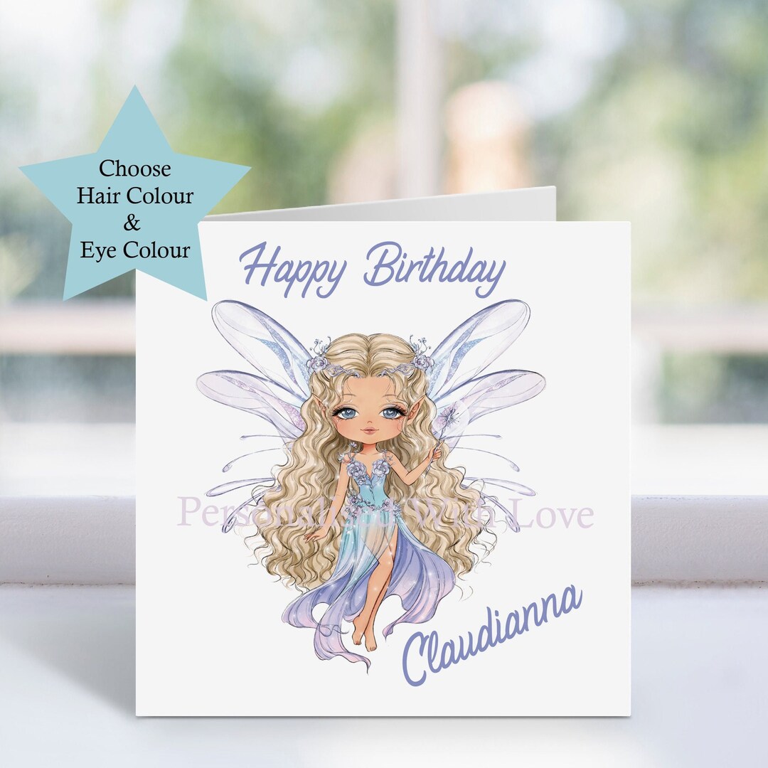 Fairy Birthday Card for Girls. Personalised Birthday Card, Pixie Card for Her - Etsy UK