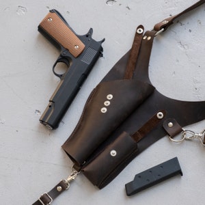 Colt 1911 Holster, Custom Gun Holster, Leather Shoulder Gun Holster ...