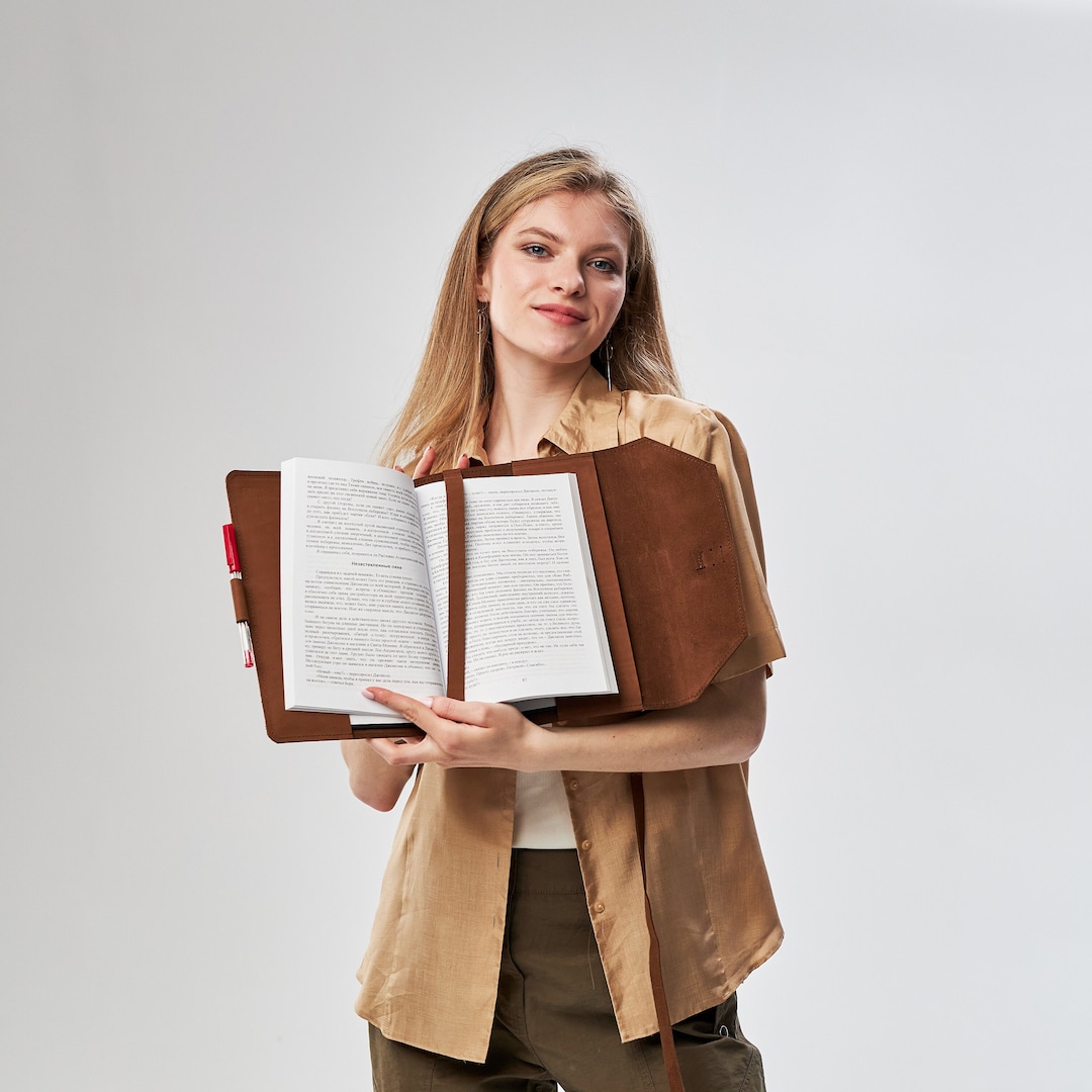 Engraved Leather Book Cover, Custom Leather Book Cover, Book Protector ...