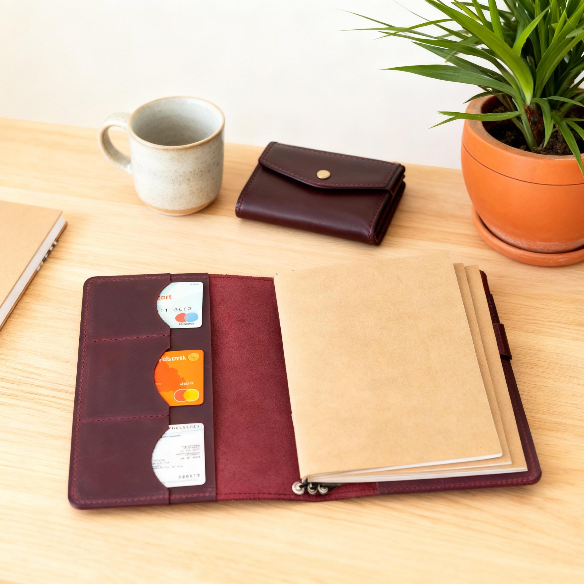 A5 Notebook Cover, Burgundy Leather Notebook Cover, Burgundy Journal ...