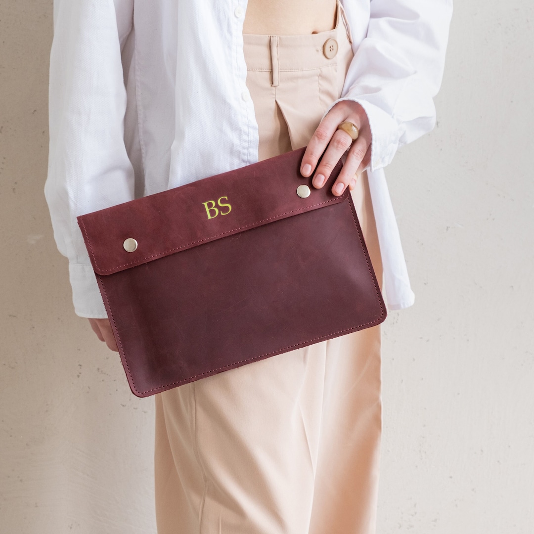 Leather Document Envelope, Personalized Document Holder, Paper File ...