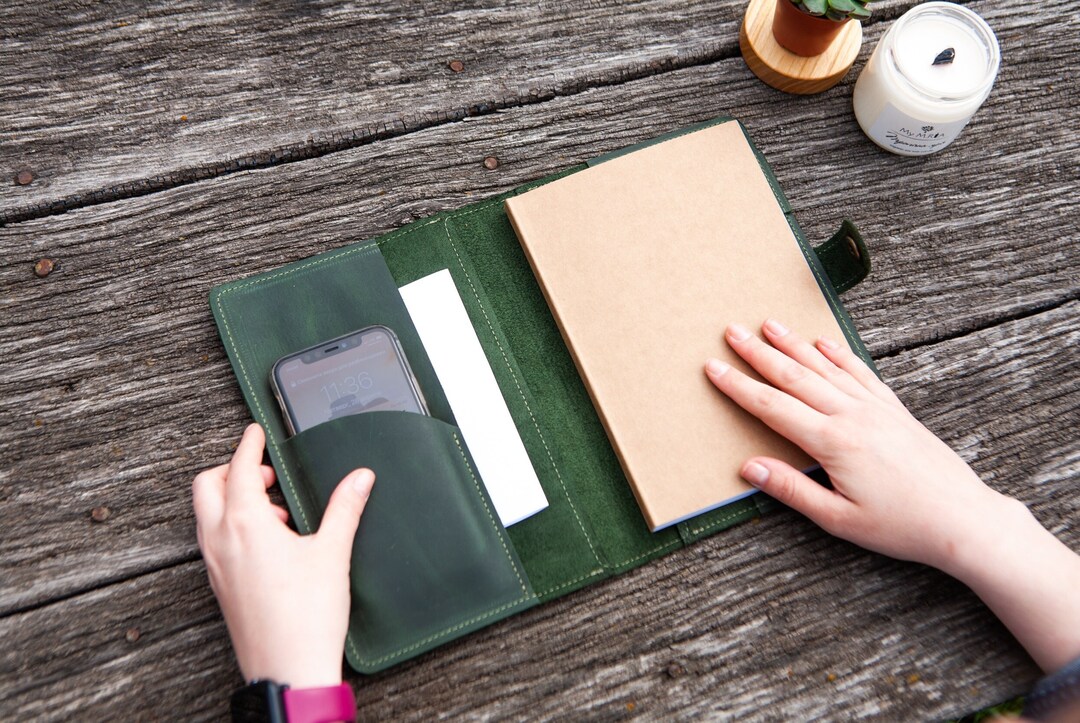 Personalized Leather Notebook Cover, Custom Planner Cover, Handmade ...