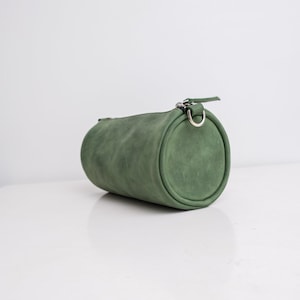 Leather Cylinder Bag, Small Shoulder Bag, Small Messenger Bag, Leather ...