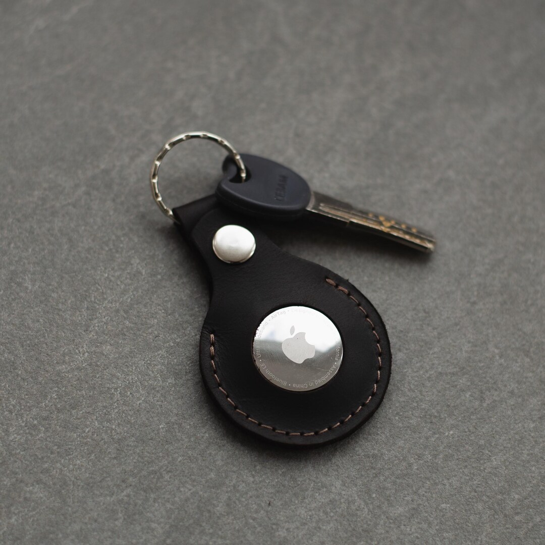 Personalized Leather AirTag Holder, Leather AirTag Keychain, Leather ...