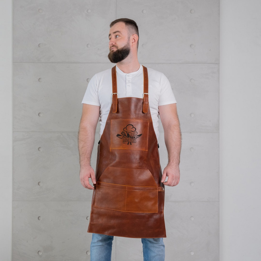 Leather Apron Dad, Cooking Apron Men, Gift From Kids Grill, Barber ...