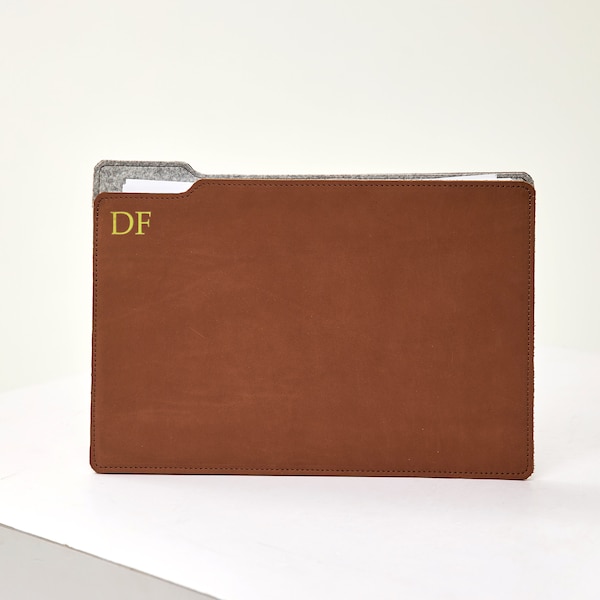 Leather Folder Monogrammed - Etsy