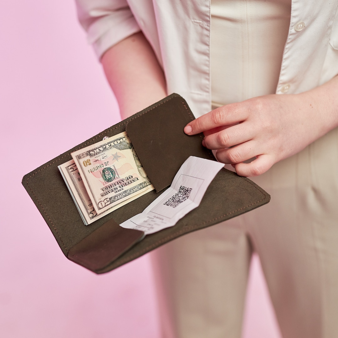 Personalized Receipt Holder, Leather Bill Holder, Leather Check Holder ...