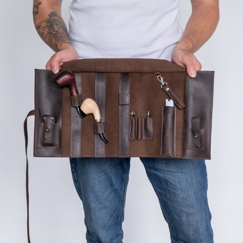 Personalized Pipe Roll, Leather Pipe Roll, Pipe Bag, Personalised ...