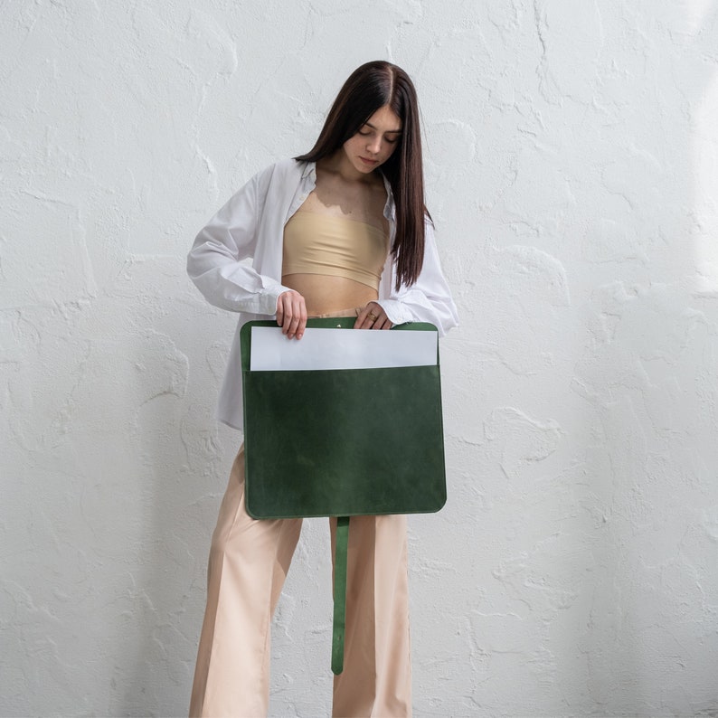 Handmade Leather Folder, Leather Document Holder, Portfolio Folder ...