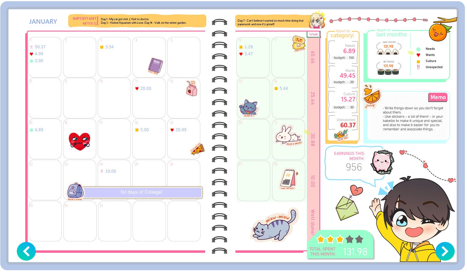 Kakeibo Budget Planner: Kawaii Version - Etsy