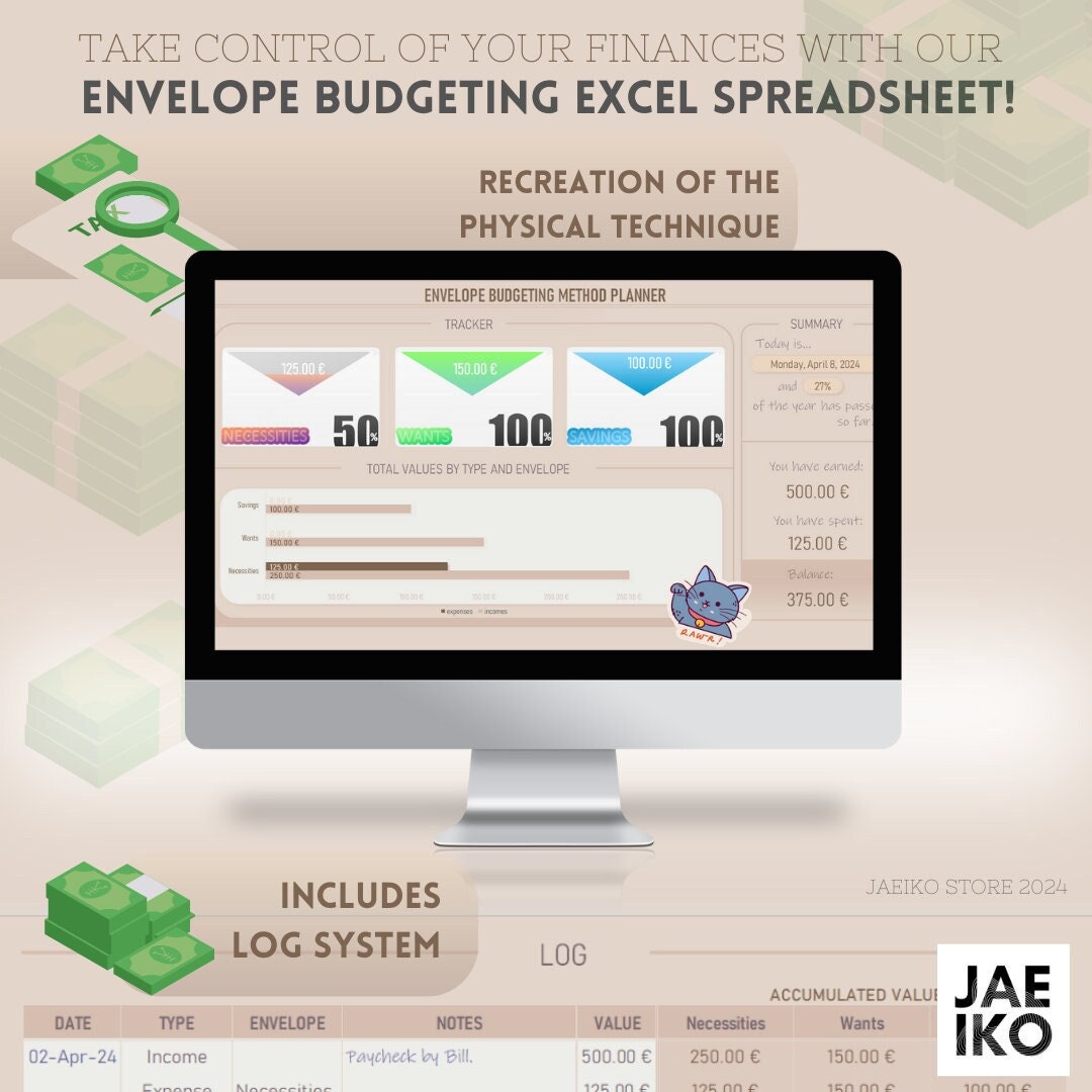 Envelope Budget Excel Spreadsheet - Personal Finance Organizer - Etsy